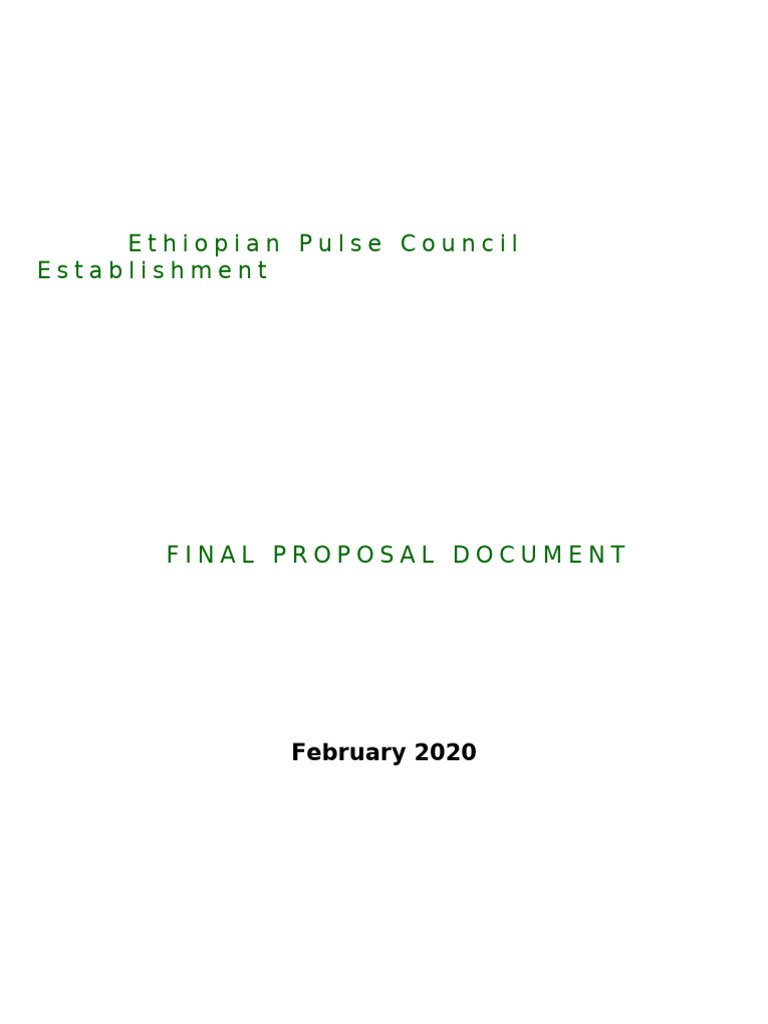 Ethiopian Pulse Council-Proposal-Final Draft | PDF | Legume | Agriculture