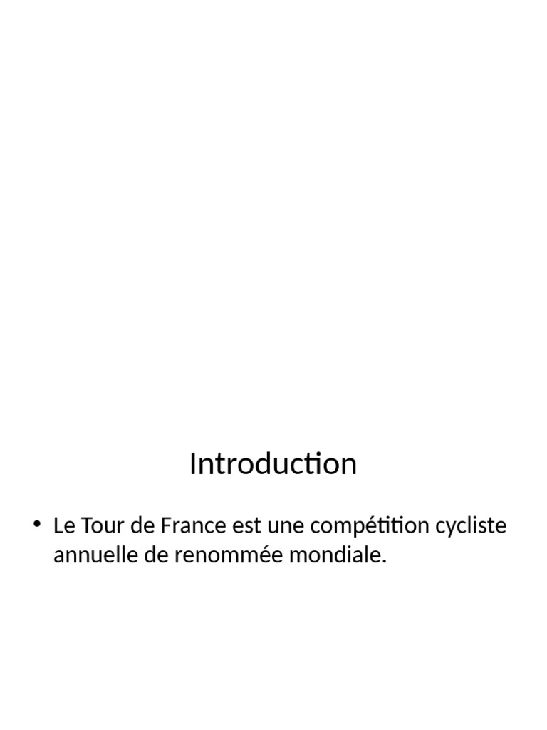 Tour de France : Histoire et Éléments Clés | PDF