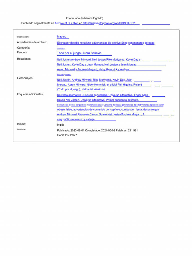 Amor y Caos en el Nido | PDF