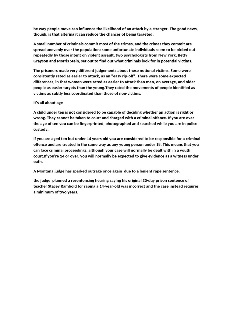 He Way People Move Can Influence The Likelihood of An Attack by A ...