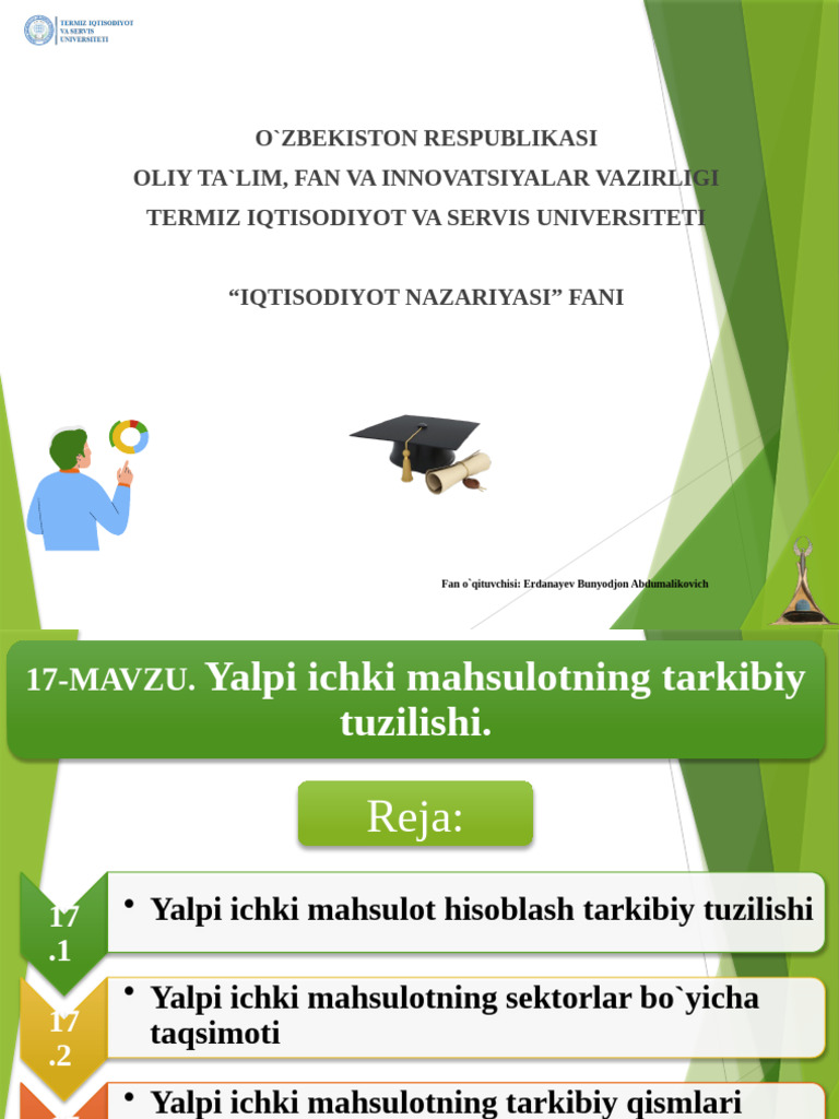 17.yalpi Ichki Mahsulotning Tarkibiy Tuzilishi. | PDF