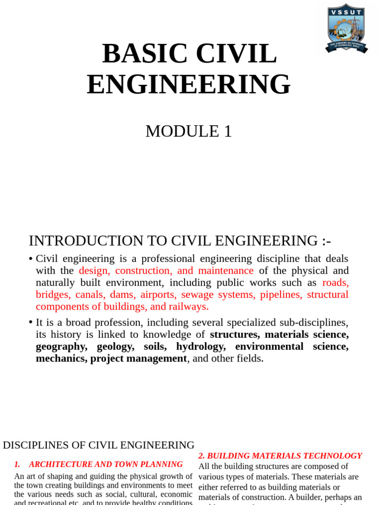 Bce Module 1 | PDF | Civil Engineering | Roof