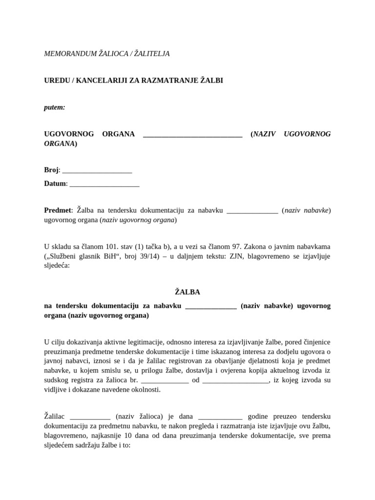 Obrazac-zalbe-na-TD | PDF