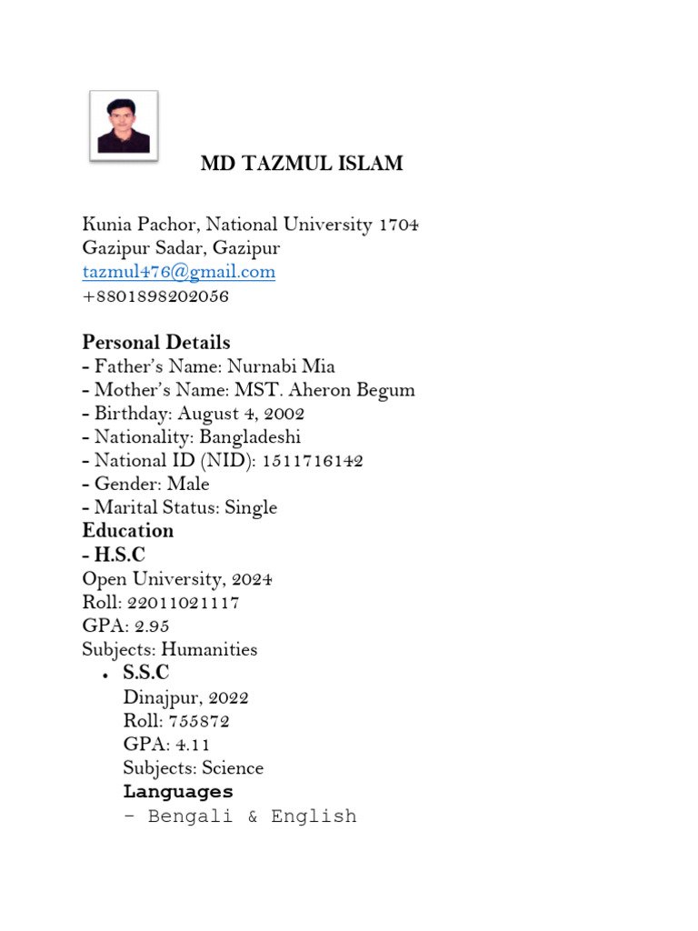 MD Tazmul Islam | PDF