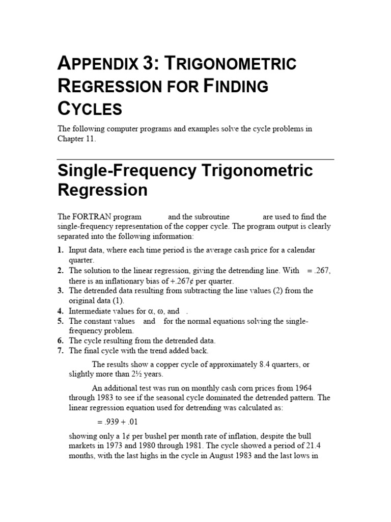 Appendix_3_Trigonometric_Regression | PDF | Linear Trend Estimation | Regression Analysis
