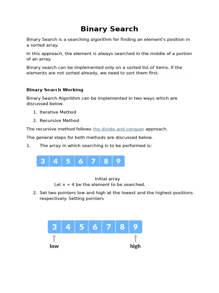 Binary Search | PDF | Applied Mathematics | Algorithms