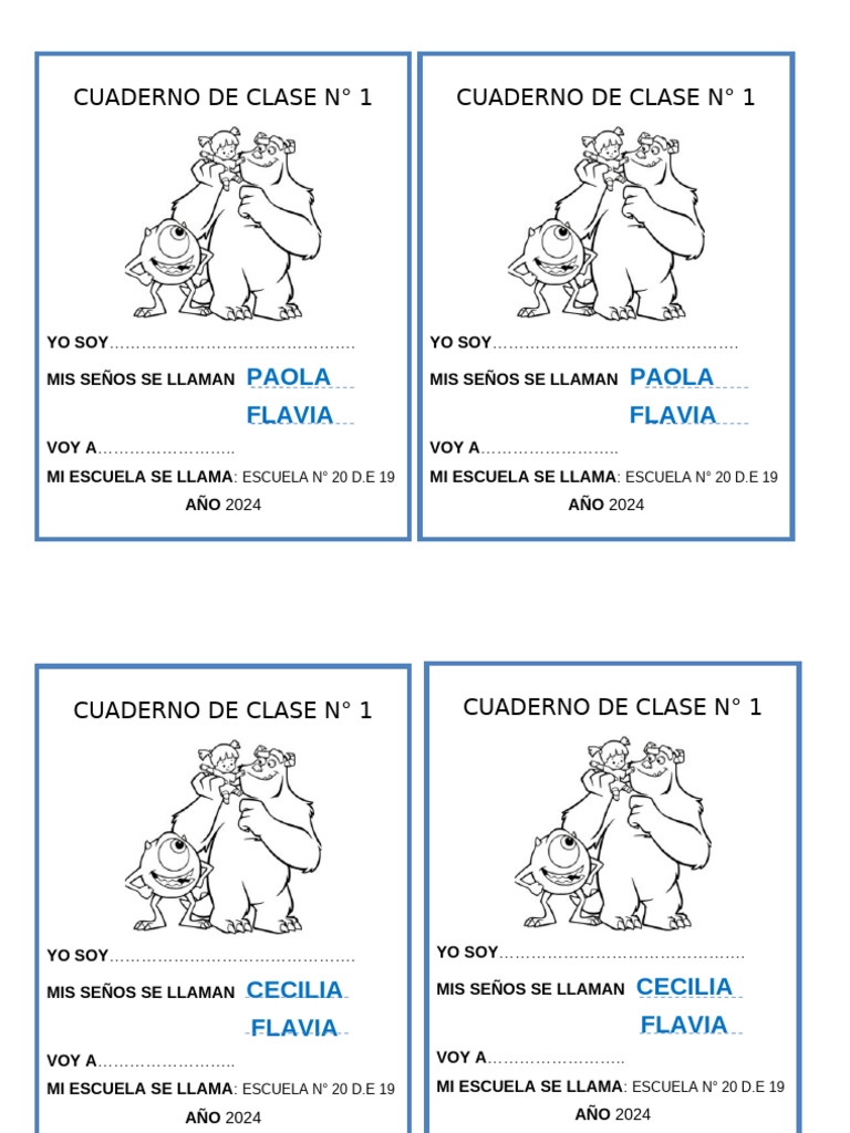 Caratula Cuaderno de Clases | PDF