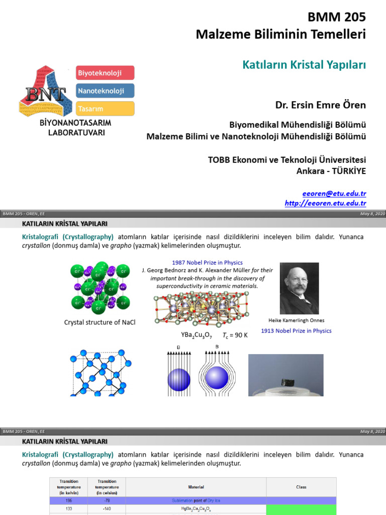 BMM 205 Ders 3 Oren Ee | PDF