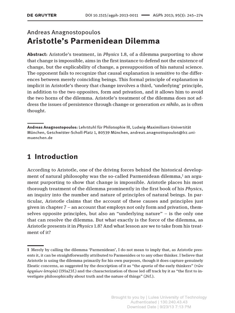 Anagnos to Poulos 2013 | PDF | Ontology | Thought