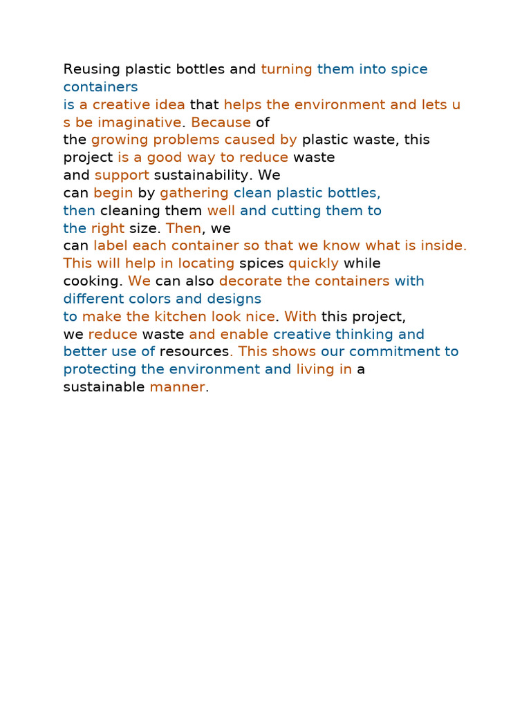Reusing Plastic Bottles and | PDF