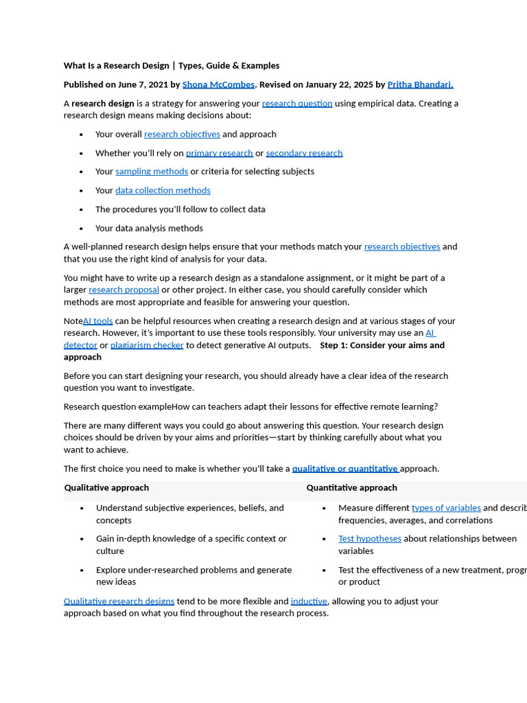 What Is A Research Design | PDF | Statistics | Quantitative Research