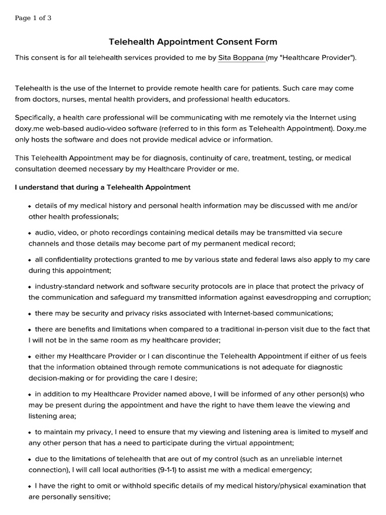 Standard Teleconsent | PDF