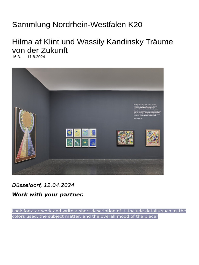 Wassily Kandinsky and Hilma Af Klint | PDF | Abstract Art | Wassily ...