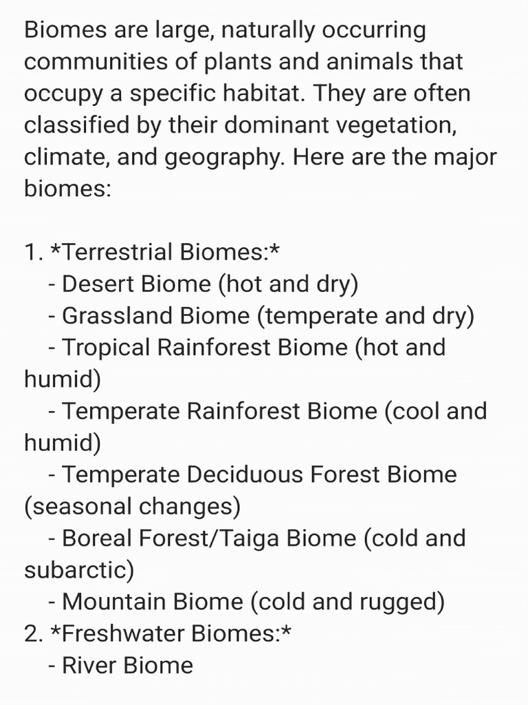 Biomes | PDF