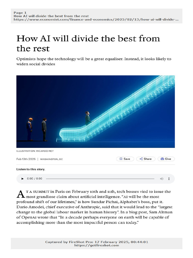 How AI Will Divide The Best From The Rest' - WWW - Economist | PDF ...