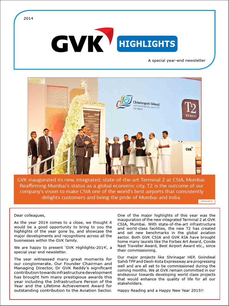 GVK Highlights 2014: Year-End Review | PDF | Aviation