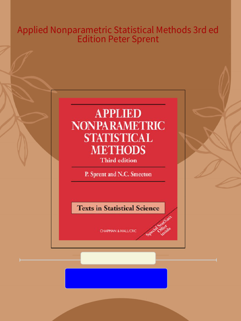 Applied Nonparametric Statistical Methods 3rd ed Edition Peter Sprent download pdf | PDF ...