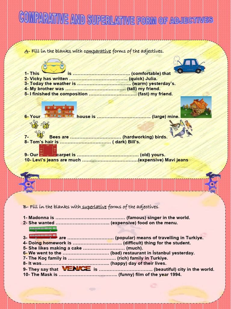 Comperative Superlative Form of Adjectives 33220 | PDF