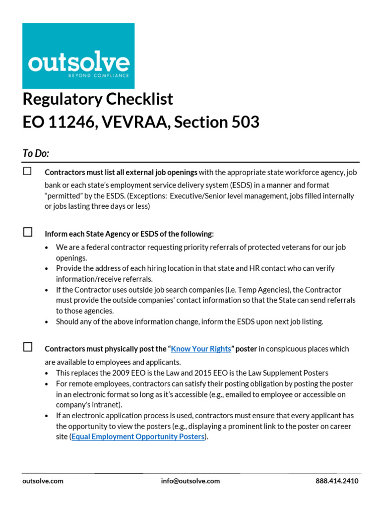 OFCCP check list | PDF | Employment | Affirmative Action