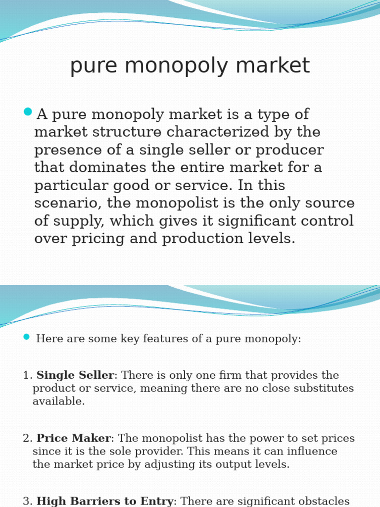 Pure Monopoly Market | PDF | Monopoly | Profit (Economics)