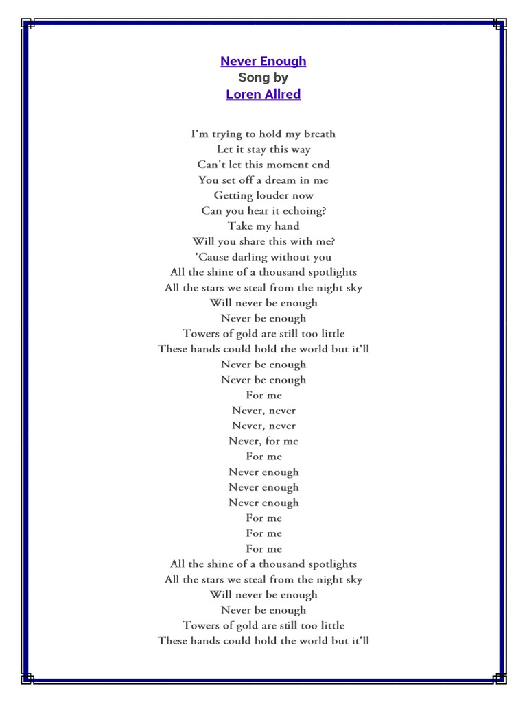 Never Enough (1) | PDF