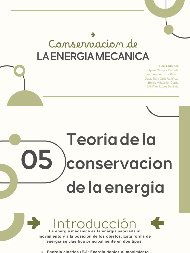 Conservación de la Energía Mecánica | PDF | Energía potencial | Motores
