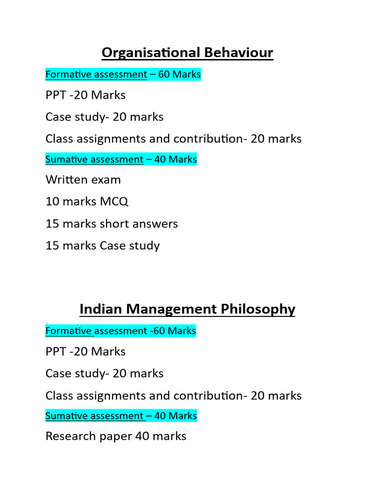 Ob_imp Marks Scheme | PDF
