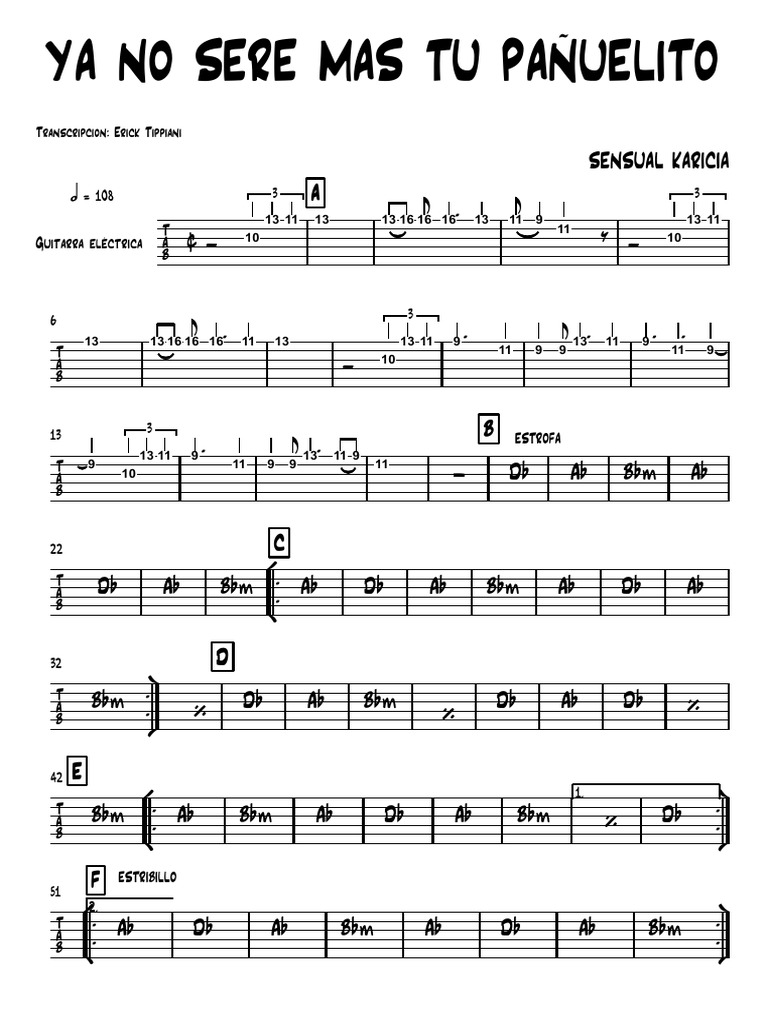SENSUAL KARICIA - Ya No Sere Tu Pañuelito - Partitura Completa | PDF