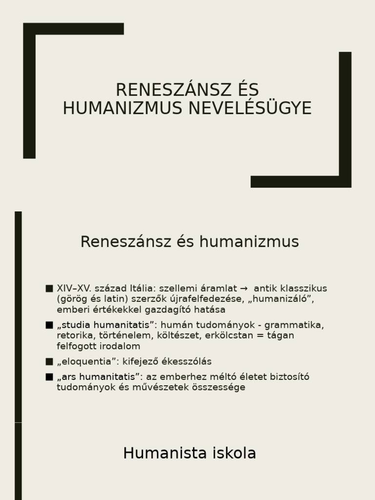 Reneszansz Es Humanizmus | PDF