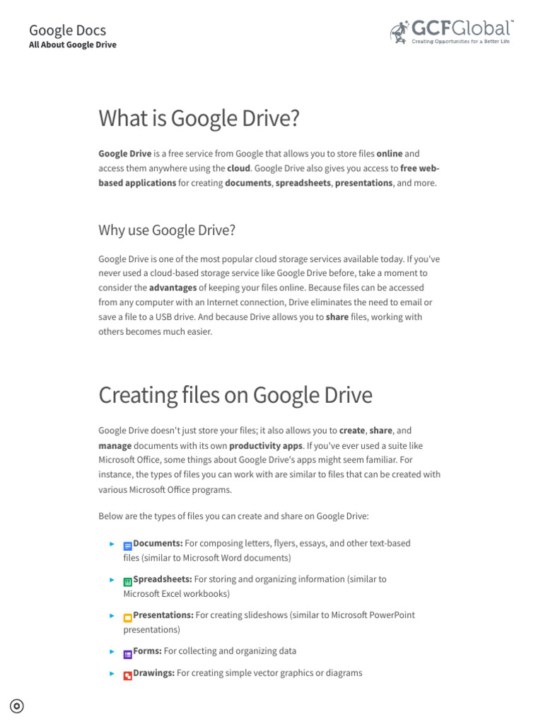 Google Drive: A Comprehensive Guide | PDF | Hyperlink | Computer File
