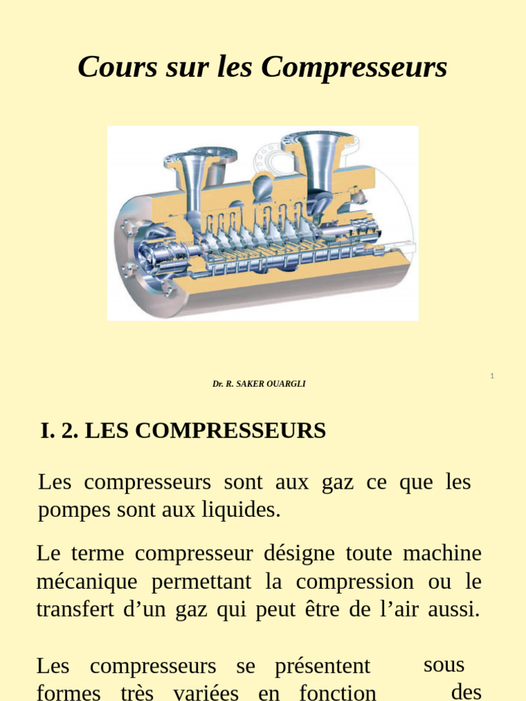 Cours Sur Les Compresseurs | PDF | Piston | Physique appliquée et interdisciplinaire