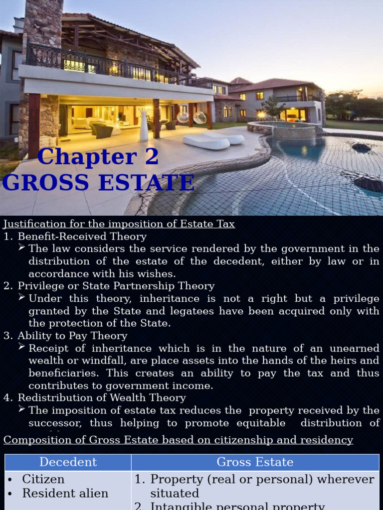 Chapter2 Gross Estate | PDF | Estate Tax In The United States | Inheritance