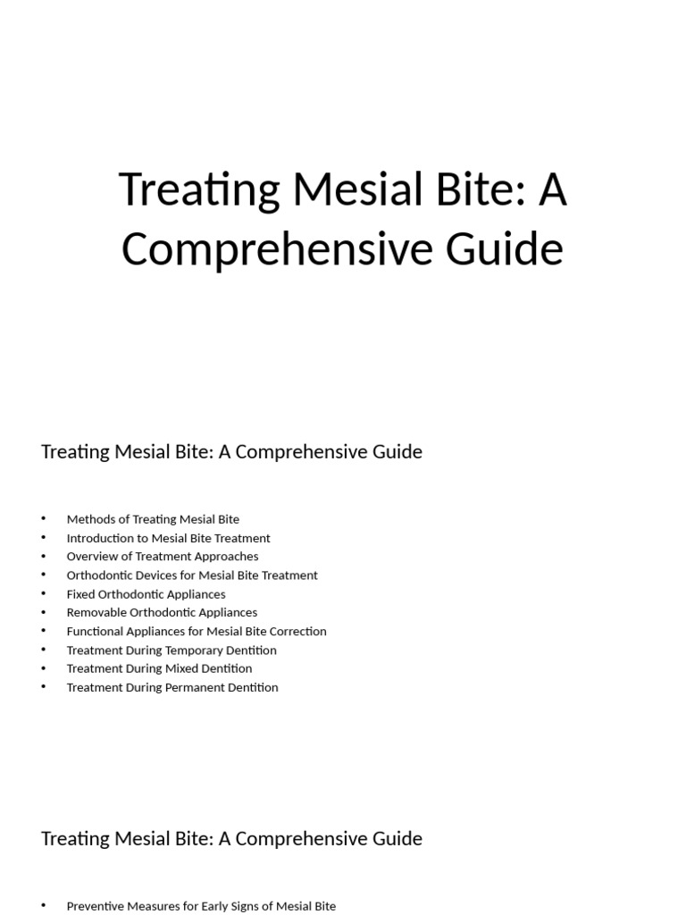 Treating Mesial Bite - A Comprehensive Guide | PDF | Orthodontics ...