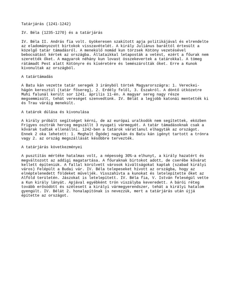 6. Tatárjárás | PDF