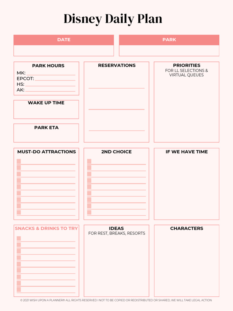 Daily Planning Sheet Fillable | PDF