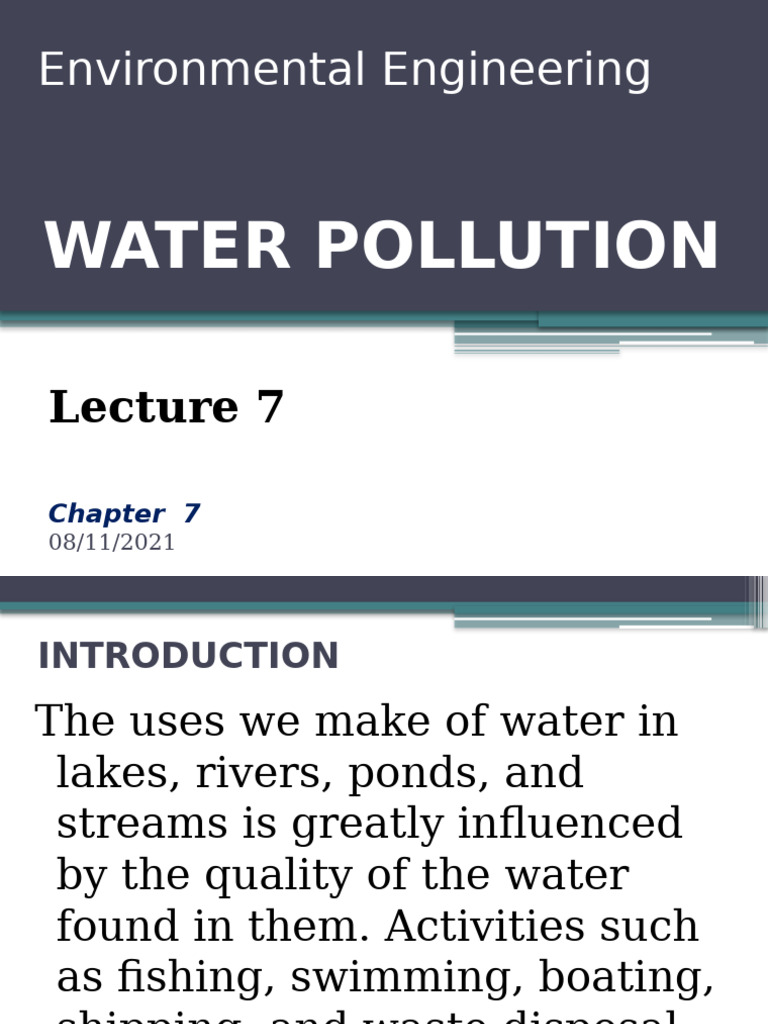 Environmental Engineering Lec7 | PDF | Sewage | Water Pollution