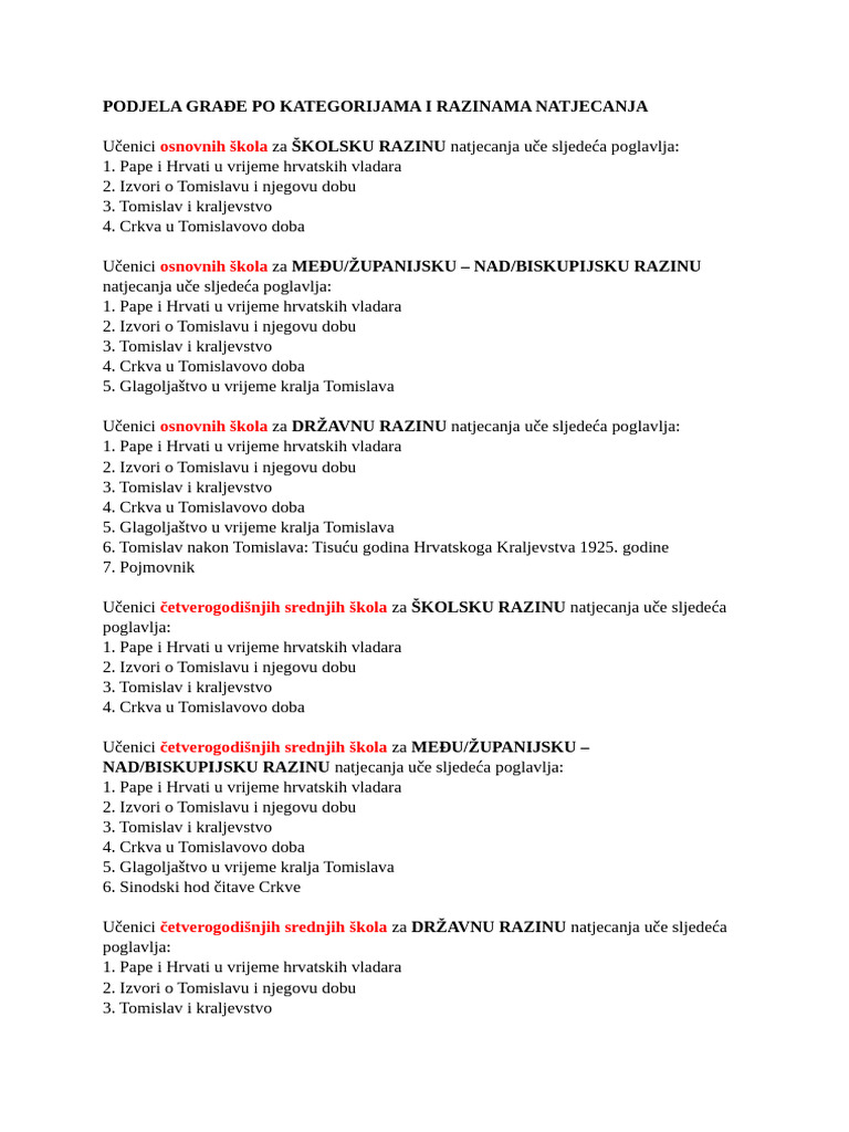 Podjela Građ Po Kategorijama I Razinama | PDF