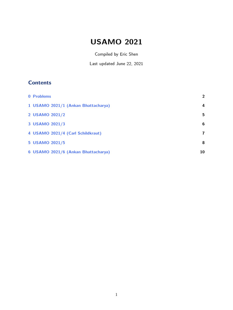 Usamo2021 Pdf Mathematics Mathematical Concepts