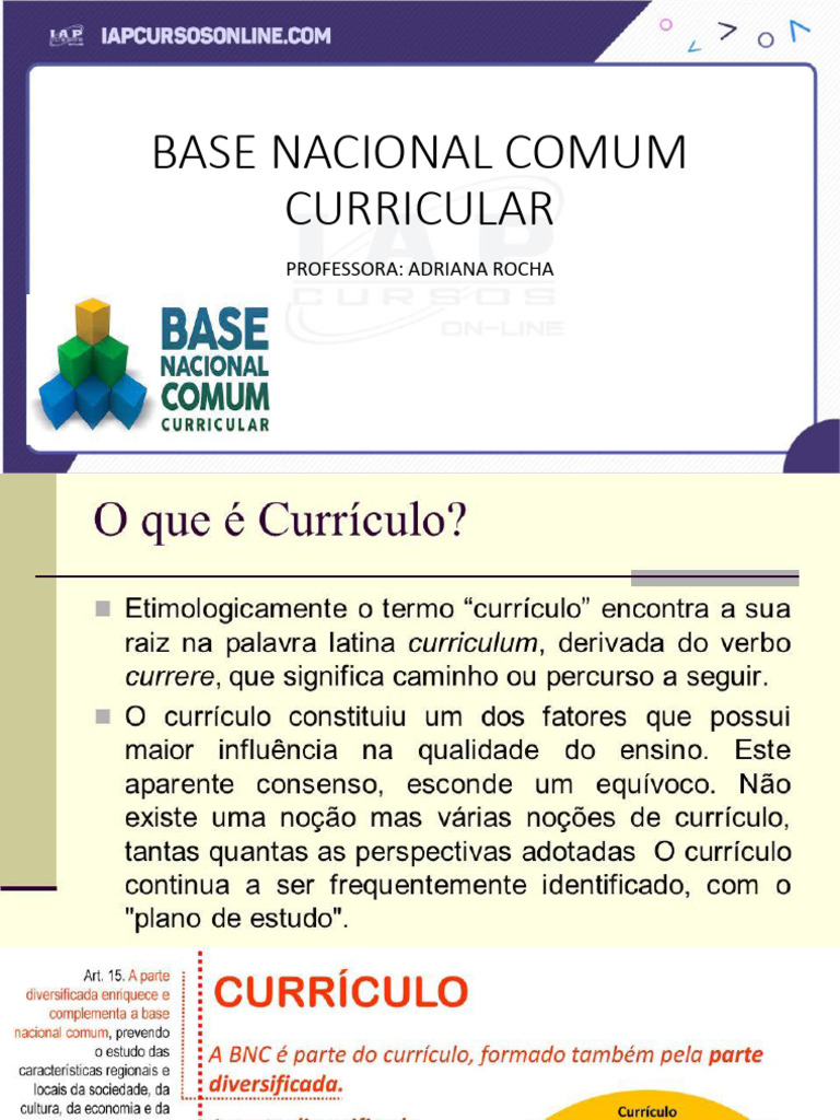 Base Nacional Comum Curricular - IAP | PDF