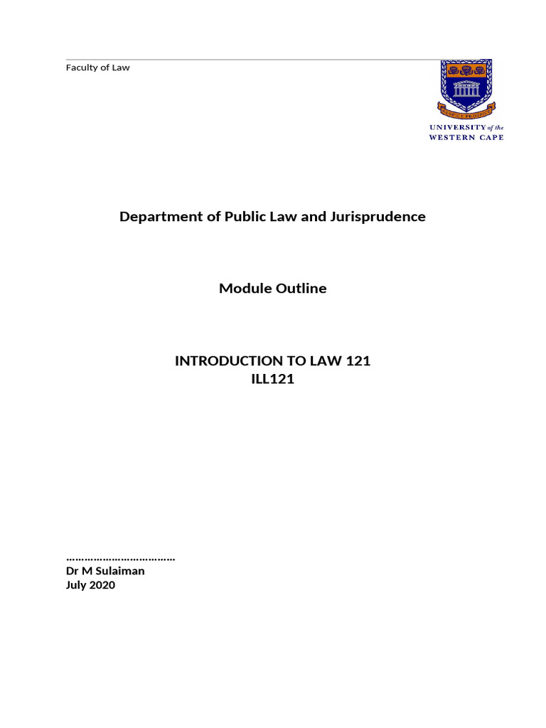 Introduction to Law 121 Module Overview | PDF | Critical Thinking ...