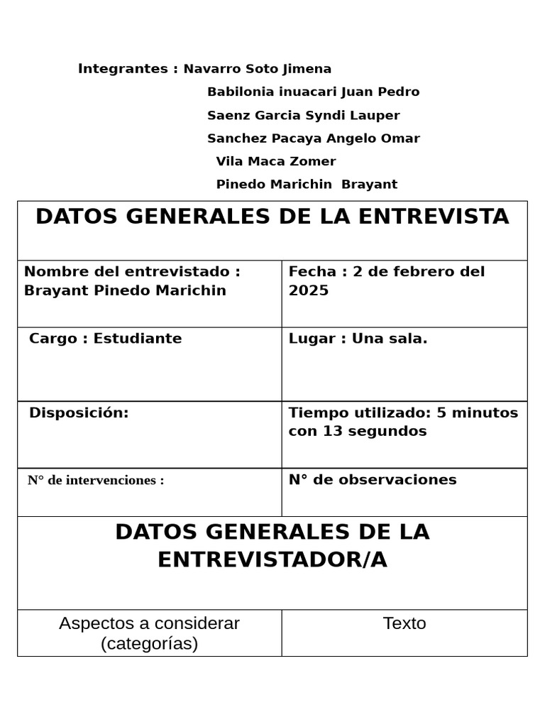Entrevista sobre Migración Latina | PDF