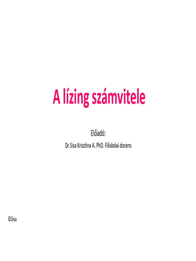 A Lízing Számvitele | PDF