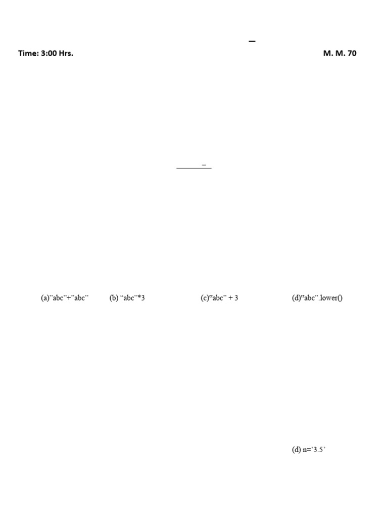 Class 11 Exam Paper 2023-224 | PDF | Computer Data Storage | Control Flow