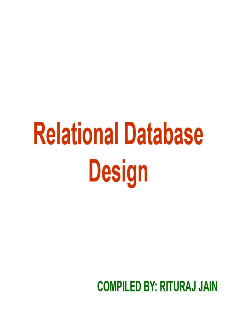 Relational Database Design | PDF | Data | Data Management