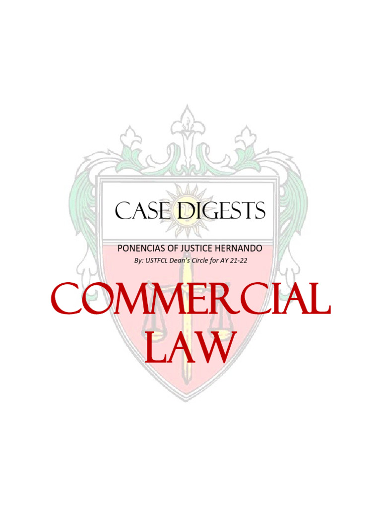 Ust Hernando Case Commercial Law Open | PDF | Guarantee | Indemnity
