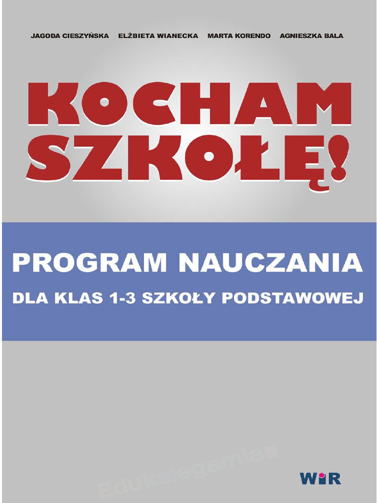 Kocham Szkole Program Nauczania | PDF