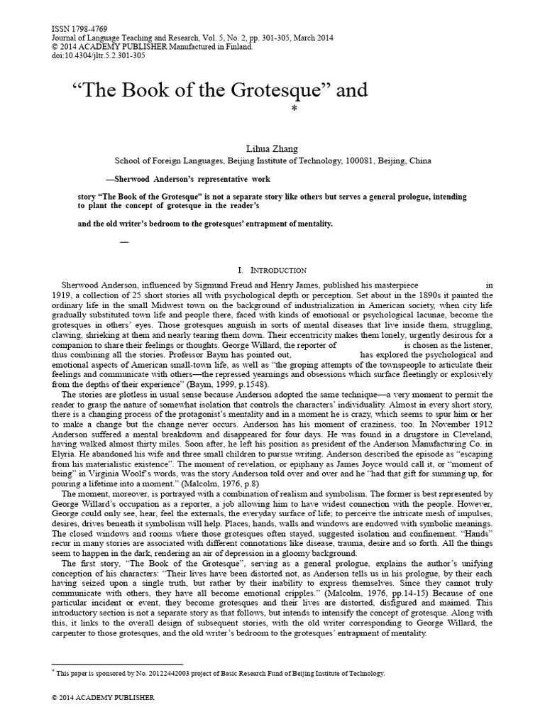 "The Book of The Grotesque" And: Winesburg, Ohio | PDF