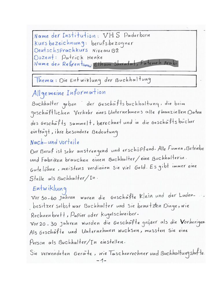 Beruf Vorstellen Mit Entwicklung | PDF