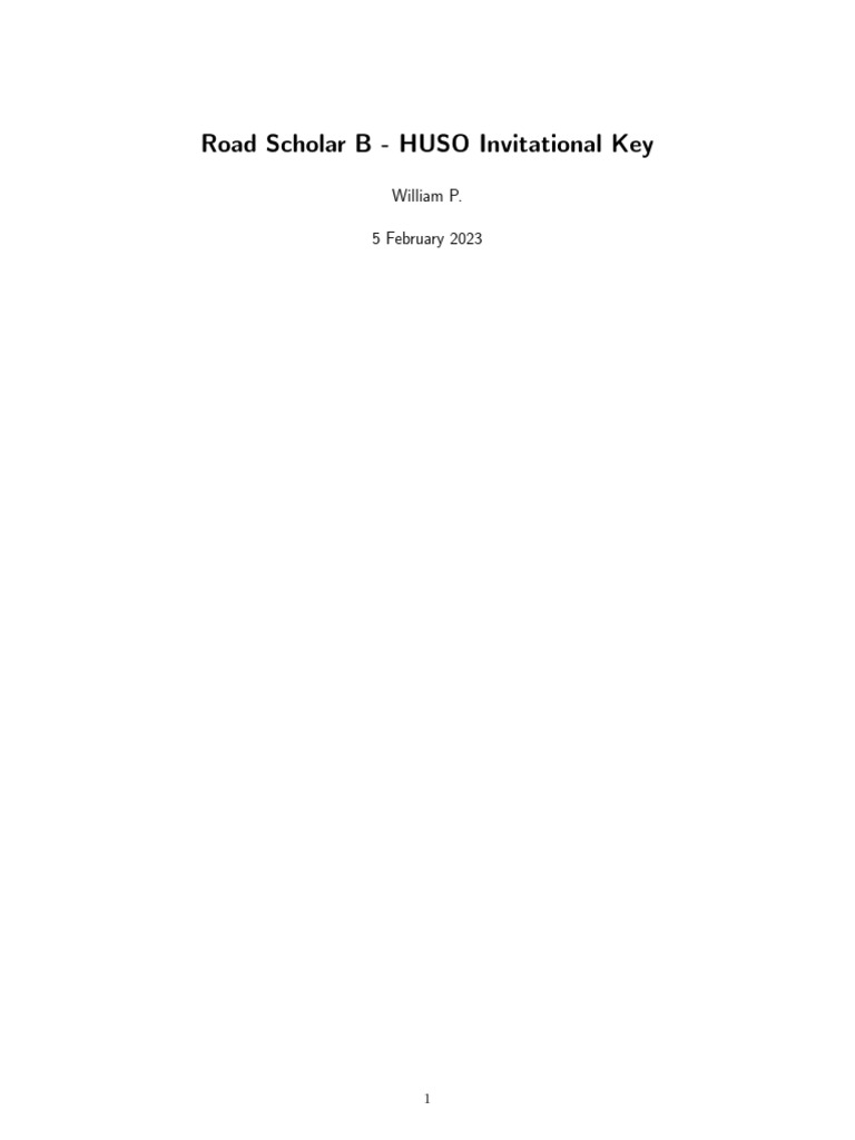 2023 Div B Road Scholar Answer Key | PDF | Controlled Access Highway | Stream