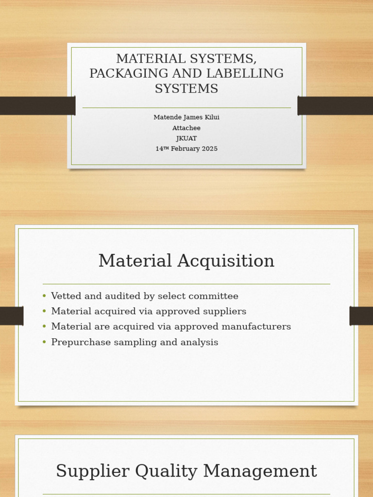 Material Systems and Quality Control Guide | PDF | Business Process